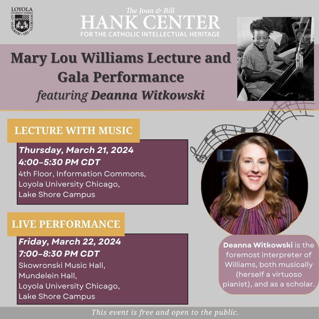 Mary Lou Williams events to be led by Deanna Witkowski