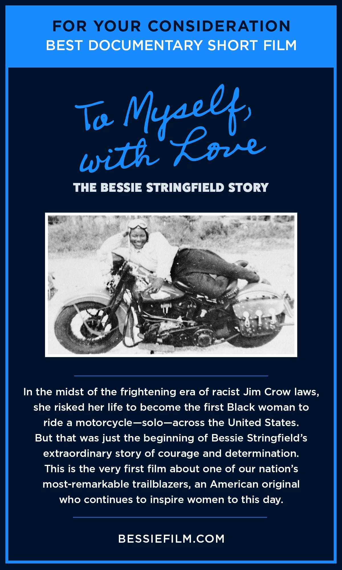 Bessie Stringfield documentary eligible for 2025 Oscars