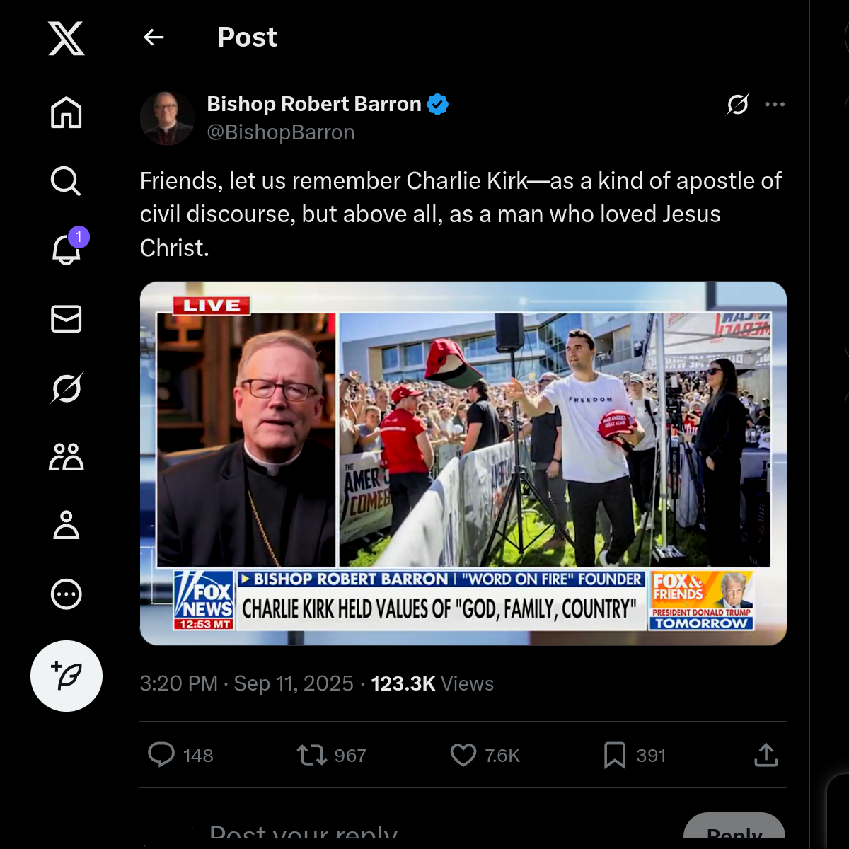 Bishop Robert Barron praises late far-right activist Charlie Kirk ...
