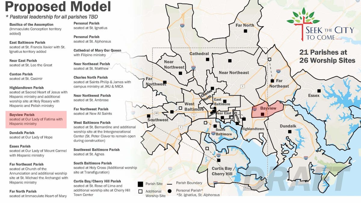 40 Baltimore parishes will likely close. 25% are Black.